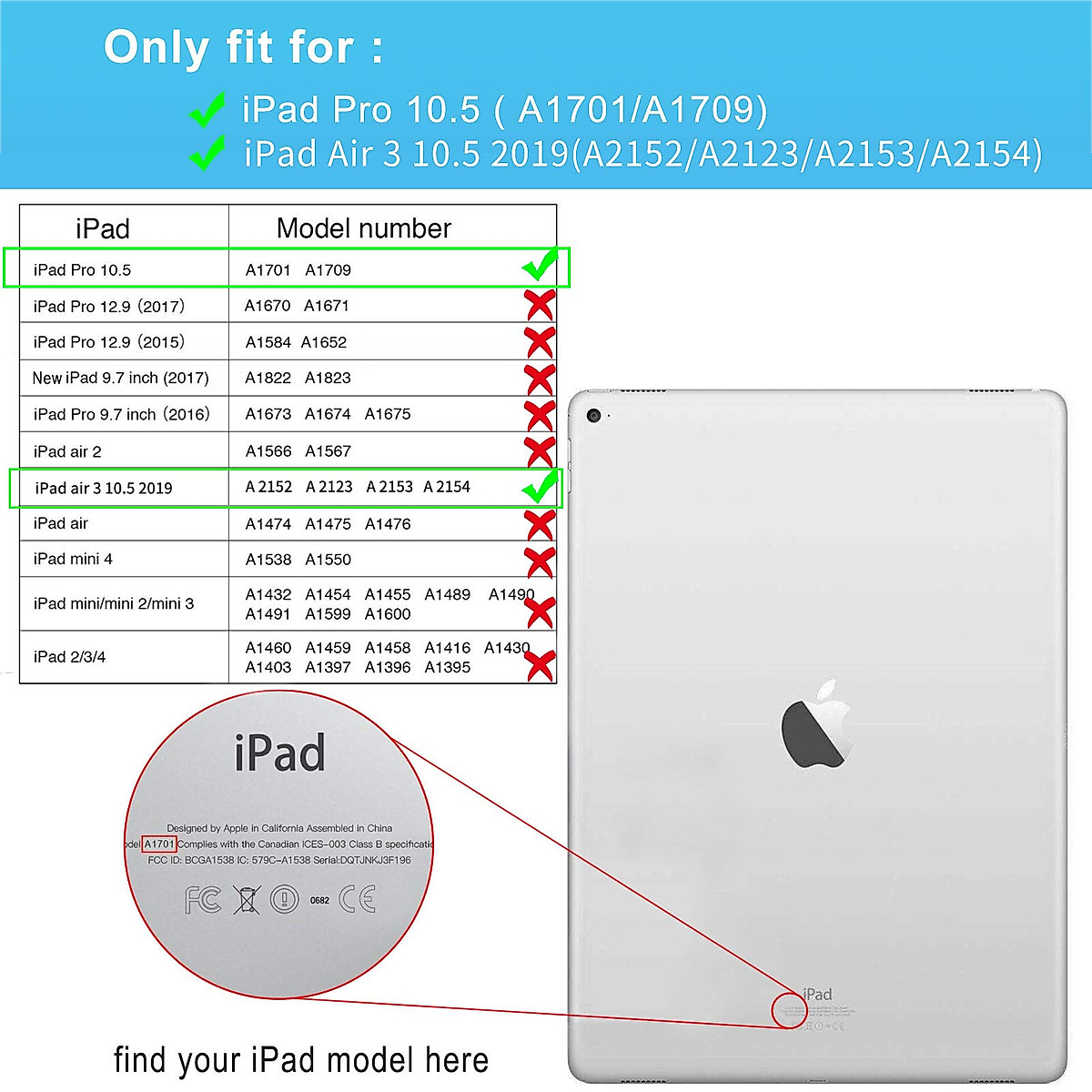 INFILAND Case Compatible with iPad Air 3rd Generation 2019 / iPad Pro 10.5 2017, Translucent Frosted Back Smart Cover Case with Pencil Holder,Rose Gold