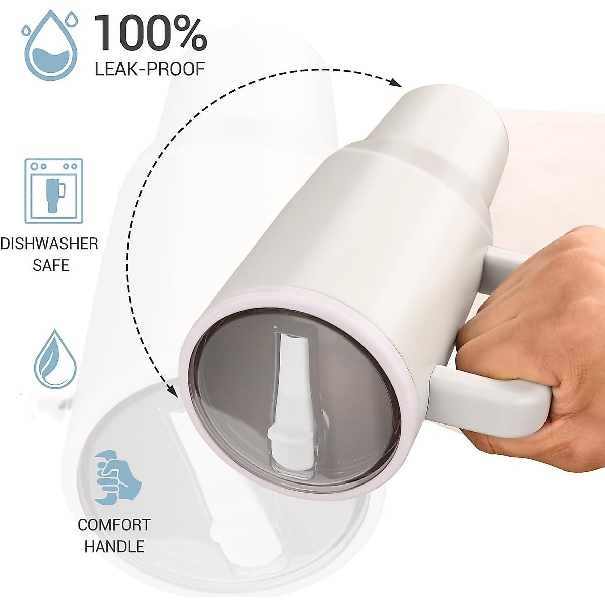 HYDRO HOMIE The Nomad 40oz Tumbler with Flip Straw Lid and Rubber Base – Travel Car Cup Holder Friendly, 100% Leak Resistant - Lucky Lilac