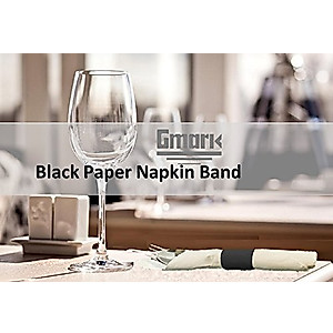 Gmark Paper Napkin Band Box of 2500 (Black), Paper Napkin Rings self Adhesive GM1049