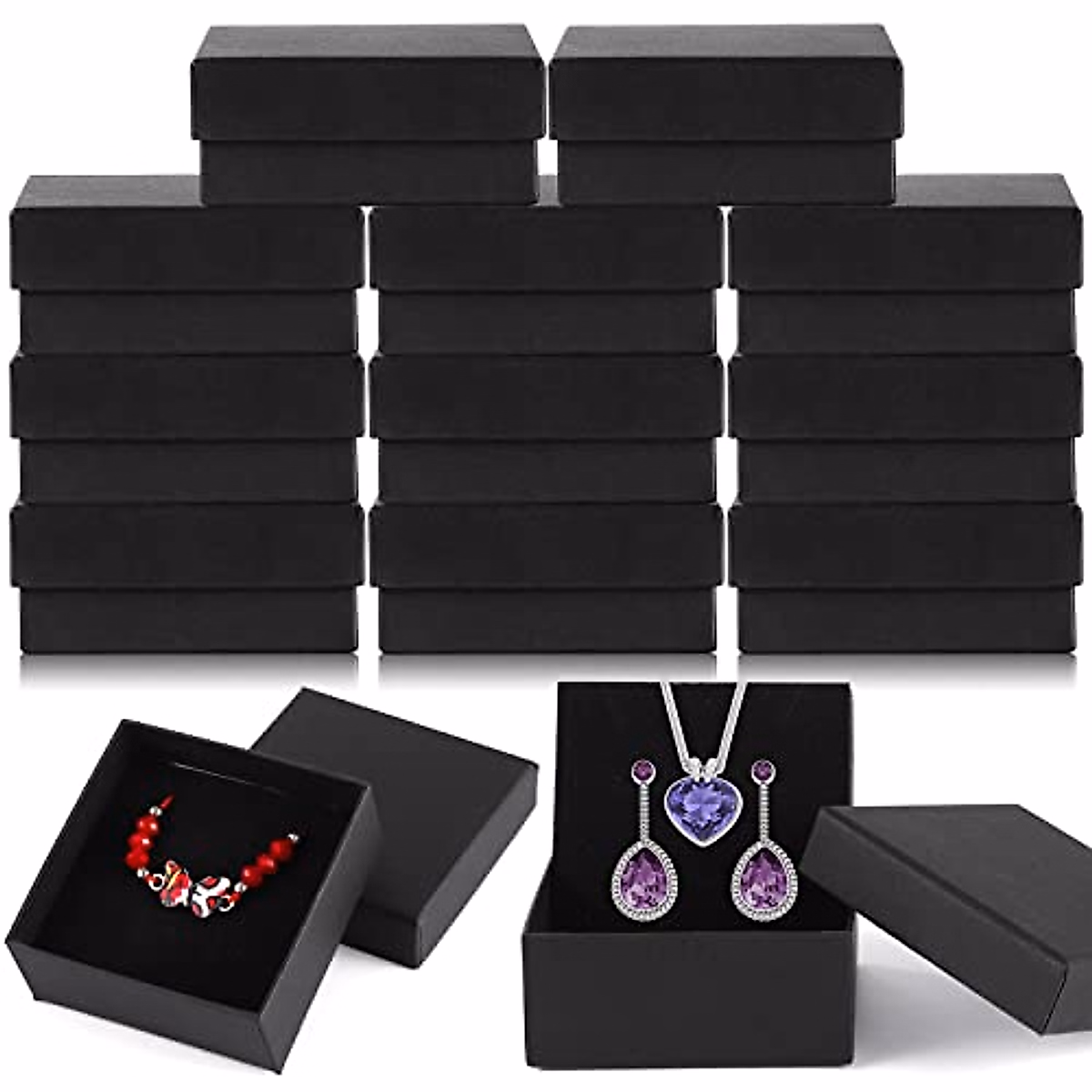 WSICSE 12 Pcs Jewelry Gift Boxes, Small Gift Boxes for Necklace Ring Bracelet Earring Cotton Filled Jewelry Box for mothers day Jewelry Gifts Organizer