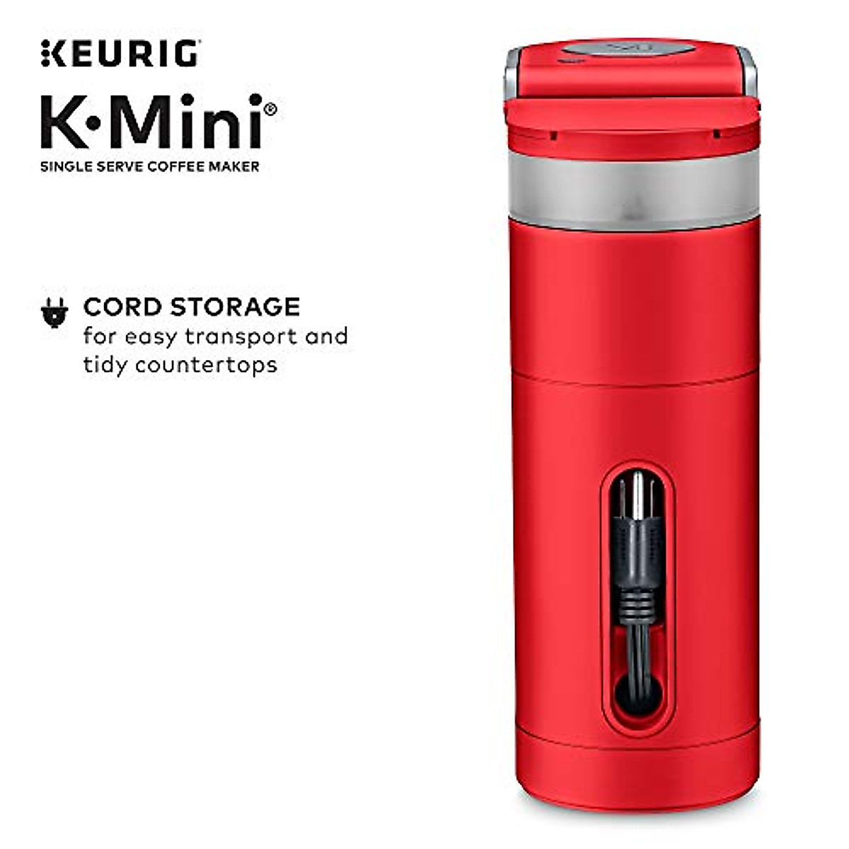 Keurig K-Mini Coffee Maker, Single Serve K-Cup Pod Coffee Brewer, 6 to 12 oz. Brew Sizes, Poppy Red (Renewed)
