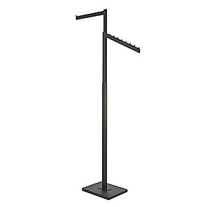 Econoco K91/MAB 2-Way with 1 Straight and 1 Slant Arm, Rectangular Tubing, Black