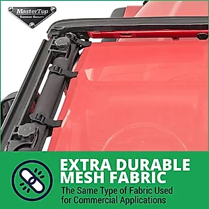 MasterTop Bikini Mesh Top Sunshade - Fits Jeep Wrangler TJ 1997-2006 - Jeep TJ Bikini Top Jeep TJ Sunshade Jeep TJ Mesh Top Jeep TJ Sun Shade Jeep TJ Top Bikini - (Red 97-06 Half Top)