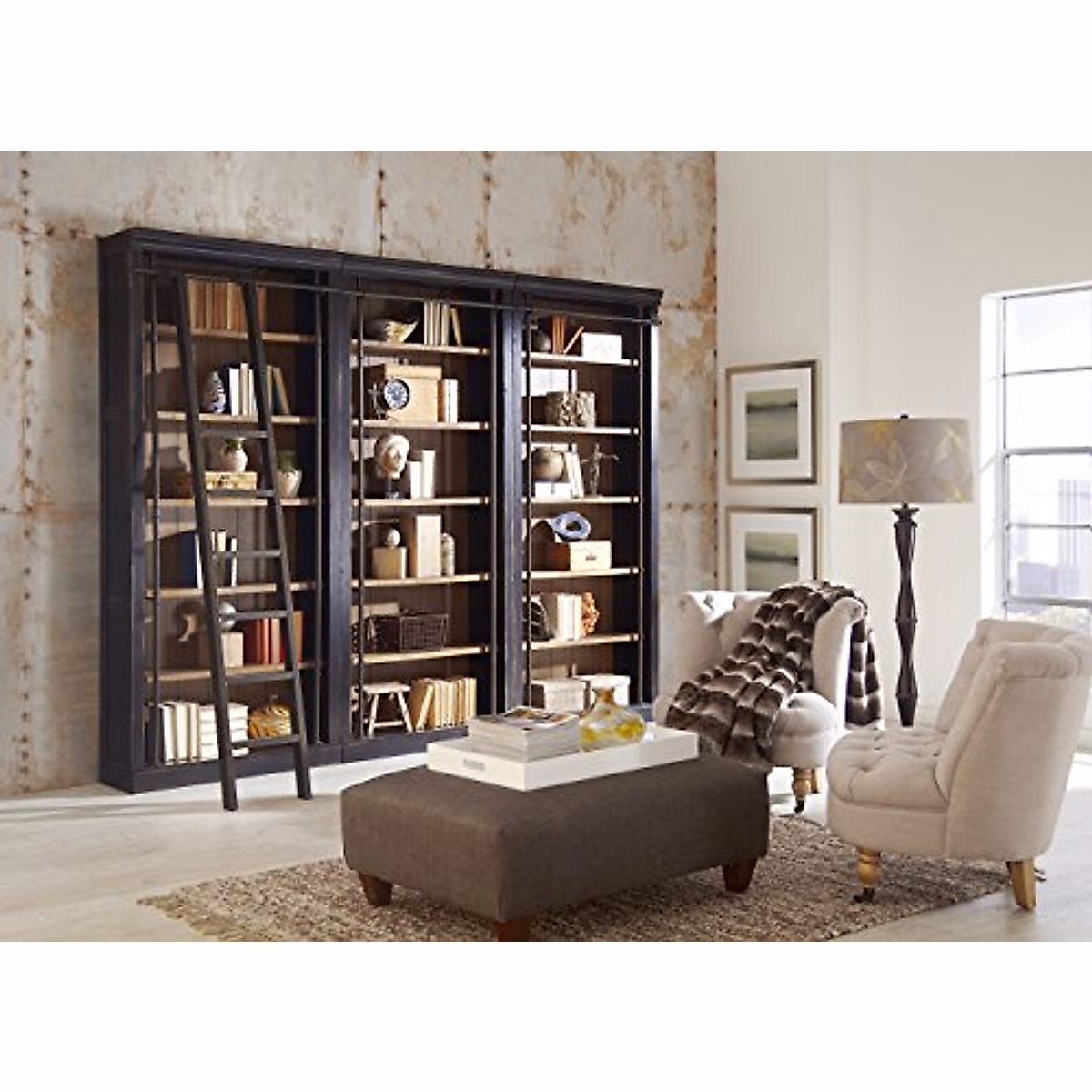 Martin Furniture Fully Assembled Aged Ebony Toulouse 6 Shelves Bookcase,