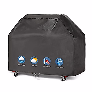 PALON Waterproof BBQ Grill Cover 72-Inch, Heavy Duty Outdoor Gas Grill Covers, with Drawstring Barbecue Covers for Weber Char-Broil Brinkmann Nexgrill and More, All Weather Barbecue Grills Protector