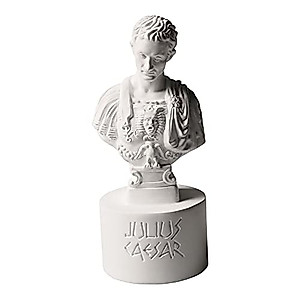 WHAT ON EARTH Julius Caesar Pencil Holder Stab Back Ides of March Pencil Holder for Desk, Roman Bust Statue with Back Stabbed Holes