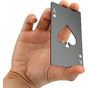 Cool beer Bottle Openers，Yerwal Casino Credit Card Stainless Stee Black Bottle Opener for Wallet
