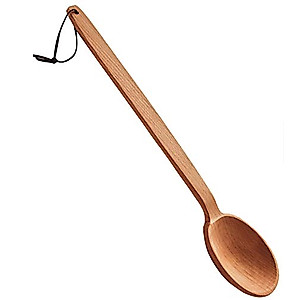 ECOSALL Heavy Duty Large Wooden Spoon 18-inch, Long Handle Cooking Spoon With a Scoop. Nonstick Big Spoon for Stirring, Mixing Cajun Crawfish Boil, Wall Décor. Super Strong Sturdy Giant Hardwood Spoon