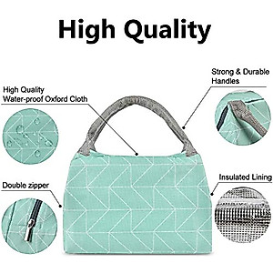 Cute Lunch Bag Insulated Lunch Tote Bag for Women Lunch Box Cooler Bag Insulated Lunch Bags for Women Work, Green Plaid