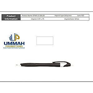 Ummah Promotions Promotional Classic Solid Click Pen Printed with Your Logo or Message - 300 QTY