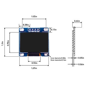 YLKOVA OLED 0.96 Inch OLED Display Module IIC SSD1306 128 64 LCD Blue with Du-pont Wire 40-Pin Female to Female, I2C Serial Self-Luminous Display Board, for Ar duino UNO R3 STM