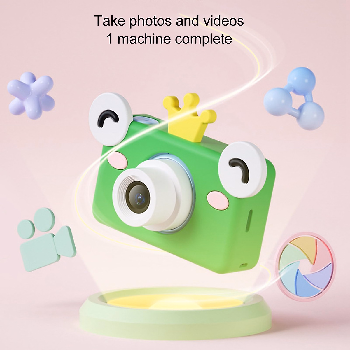 Kids Camera, 32MP Cartoon Pattern Photo Record Digital Camera, 1080P Mini Portable Kids Selfie Camera for Boys, Girls, Gifts, Birthday 5V 1A