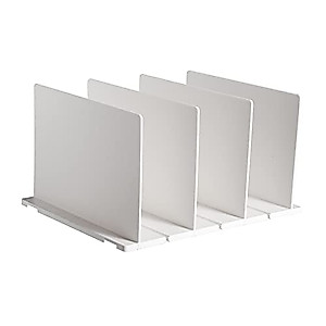 FONDOTIN Partition Plate Cabinet Divider Shelving Clothes Divider Book Shelf Dividers Bookshelf Dividers Wardrobe Organizing Dividers Clear Shelf Closets Shelf Dividers Plastic White