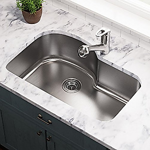 MR Direct 346-18 Stainless Steel Undermount 31-3/8 in. Single Bowl Kitchen Sink, 18 Gauge