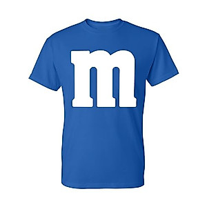 Letter M Halloween Men's T-Shirt Funny Team Groups Costumes Party (M, Royal)