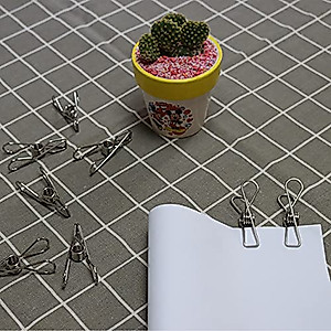 QingLHC Clothes Pegs Metal, Clothes Pins and Hooks Stainless Steel for Home Office Baby Kitchen Travel, Silver, LHC027