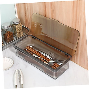 Cabilock Kitchen Drawer Organizer With Lid:3 Pcs Flatware Tray Silverware Tray Kitchen Cutlery Tray and Utensil Storage Container for Flatware and Silverware