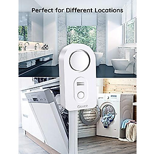Govee Water Detectors 2 Pack, 100dB Adjustable Audio Alarm Sensor, Sensitive Leak and Drip Alert, for Kitchen Bathroom Basement (Battery Included)