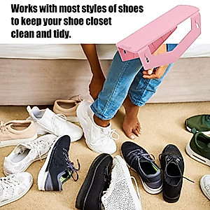 eightX Shoe Slots Organizer for Closet Space Saver | Double Layer Adjustable Shoe Storage Rack and Organizer for Closets | Shoe Slots Organizer for Closets Space Saver, Removable Shoe Stackers