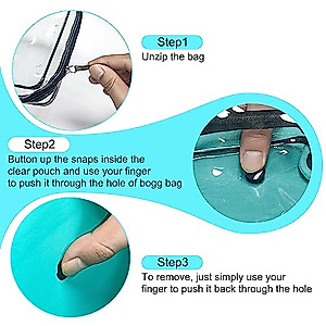 pasanba Bogg Bag Insert Pouch with Zipper, Waterproof Clear Inner Bogg Bag Accessories for Bag Organizer Storage, Transparent Comestic Travel Bag for Toiletries，Set of 2