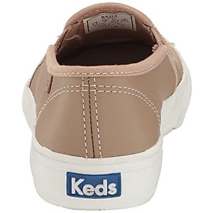 Keds Women's Double Decker Slip ON Sneaker, Tan Leather, 8.5