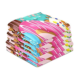 STAYTOP Donuts Kitchen Dish Towel Set,Drying Kitchen Towels Tea Towels Gift Set for Drying Cleaning Cooking Baking 6Pcs