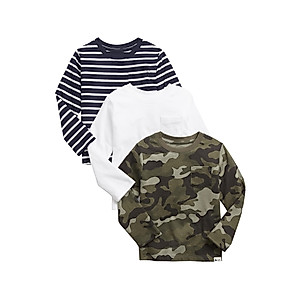 GAP Baby Boys Long Sleeve Pocket T-Shirt T Shirt, Green Camo, 5T US