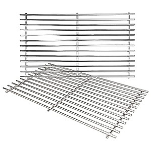 Hisencn 7637 Grill Cooking Grates for Weber Spirit I & II 200 Series, Spirit E210, Spirit S210, Spirit E/S220 with Front Control, 17.5 Inch Weber Spirit 200 Grill Grates, Stainless Steel