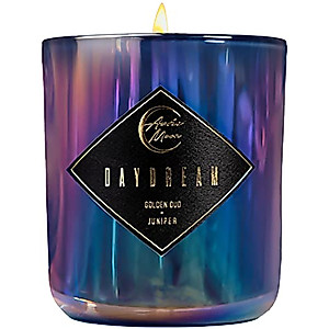 Auric Moon | Golden Oud + Juniper Scented Luxury Soy Coconut Candle for Women | Slow 70+ Hour Burn | Wood Crackling Wicks | 12 Oz Premium Glass | Hand-Poured in California