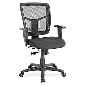 Lorell Managerial Mesh Mid-Back Chair Desk, 40.5" x 25.3" x 23.5", Black
