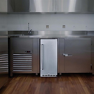 NewAir 15" Commercial Beverage Refrigerator | Weatherproof Stainless Steel Fridge | Built-In or Freestanding Outdoor Patio Fridge For Beer, Wine, Food NCR032SS00