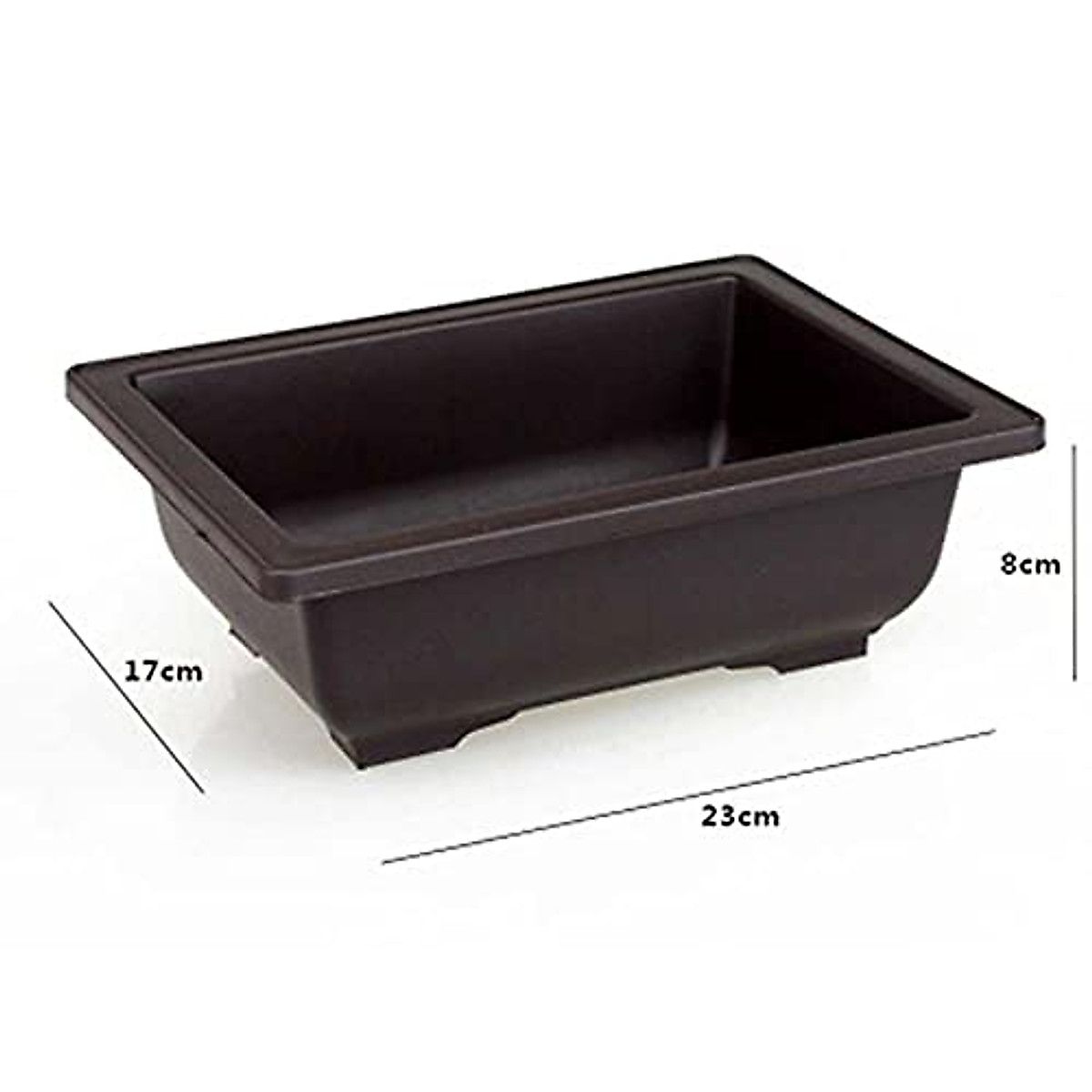 Plastic Bonsai Pots, Square Nursery Pots Retro Planters Plants Growing Pots, Garden Supplies Succulents Home Decoration Pots(Rectangle L)