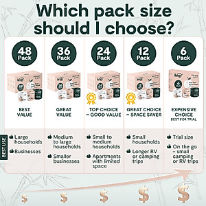 ecoHiny Premium & Soft Bamboo Toilet Paper | 12 Mega Rolls, 3 ply, 350 Sheets | FSC Certified, PFAS & BPA Free, Septic Safe | Tree Free & Plastic Free