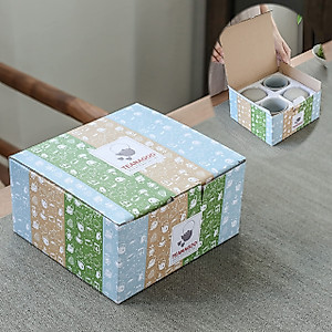 TEANAGOO Japanese Tea Cups, Chinese Tea Cup, 7.2Oz / 205 Ml, Ceramic Tea Cup for Adults, Ceramic Cups no Handles, Japanese Cups, Asian Tea Cups Matcha Cup, Darker Grey, 4 Pcs/Box, H4