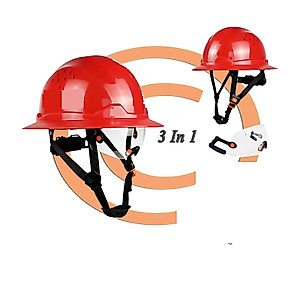 Industrial Safety Helmet Full Brim Hard Hat for Engineer Industrial Construction Work Cap Men Reflective ANSI Approved HDPE Safety Helmet with Visor(White Hat CV SRF)