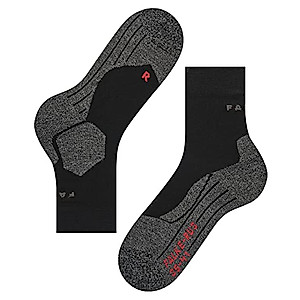 FALKE Men's RU3 Comfort Running Socks, Mid Calf, Thick Cushion, Anatomic Fit, Breathable Quick Dry, Organic Lyocell, Black (Black-Mix 3010), 9-10, 1 Pair