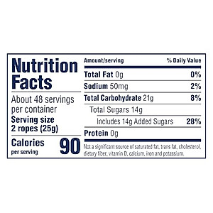 SweeTARTS Ropes, Candy, Tangy Strawberry, Soft and Chewy, Back to School Sweet Treat, 3.5 oz, 12 ct