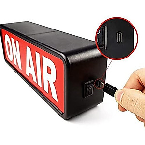 ON AIR LIGHT LED Sign by OKEDEN - Room Decor Wall Decor Light Sign Recording Sign for Vloggers, Youtube Stars, Home Studio, Desk, or Just Cool - Easy ON/OFF Switch and Operates on AA Batteries or USB Power