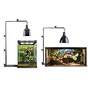 DXOVEEN Reptile Lamp Stand, Heat Lamp Stand for Reptiles, Large Metal Lamp Holder Adjustable from 15inch to 37inch Suitable for Snake and Bearded Dragon Habitat