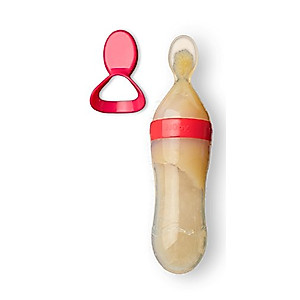 Nuby Garden Fresh Silicone Squeeze Feeder with Spoon and Hygienic Cover, Colors May Vary