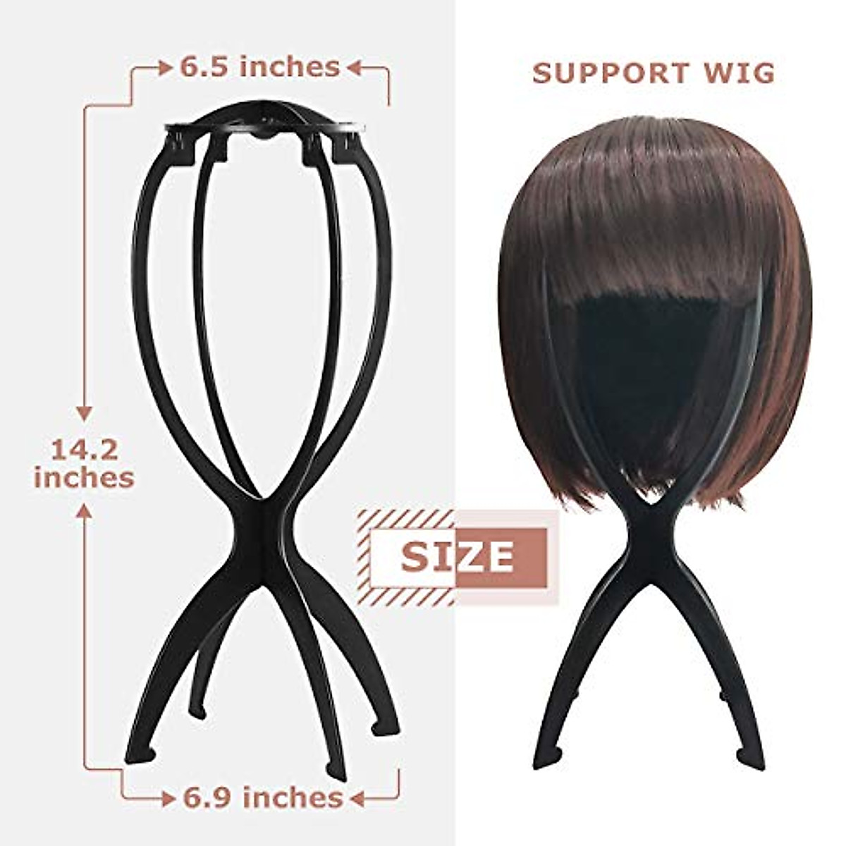Dreamlover Wig Head Stand for Multiple Wigs, Black, 3 Packs