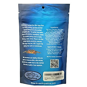 Invert Aquatics Mini Algae Discs - Sinking Diet for Snails, Shrimp & Bottom Feeding Fish (3 oz (85g))