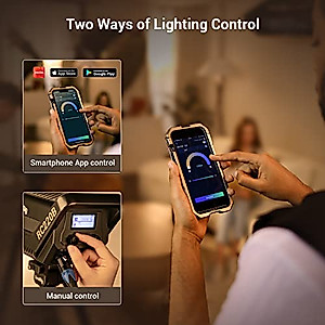 SmallRig RC 220B 220W Bi-Color LED Video Light 2700K-6500K 84500 Lux@3.3ft Continuous Lighting CRI 95+ TLCI 96+ w/Bowens Mount, Manual and App Control Remotely Professional Studio Spotlight-3473