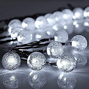 ZBM--ZBM Solar String Light 6m, 30 Lights Outdoor Fairy Lights Waterproof Crystal Ball Decorative Lights for Garden, Terrace, Garden, Home Decorative Lights Luces de hadas