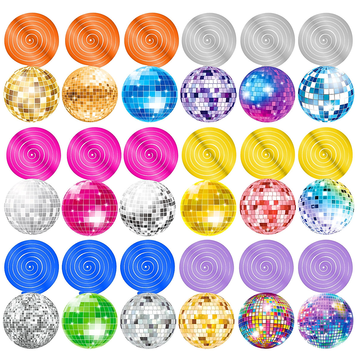 Disco Ball Party Hanging Swirls 70s Disco Birthday Party Decoration Disco Ball Themed Swirl Ceiling Disco Party Hanging Streamer for 70s 80s Party Baby Shower Supplies