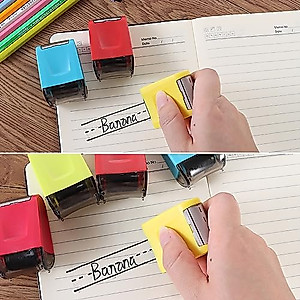 iNenk Dashed Handwriting Lines Practice Roller - Confidential Roller Stamp, Teacher Supplies for Classroom - Easy-to-Use & Compact - Enhance Handwriting Skills for Kids（Yellow - Blue - Red 3pcs）