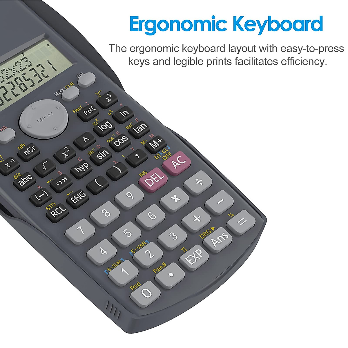 Helect 2-Line Engineering Scientific Calculator, Suitable for School and Business (Black)