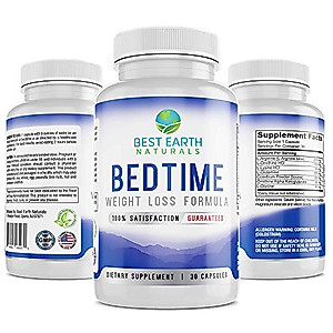Best Earth Naturals Bedtime Weight Loss Supplement - Helps Boost Metabolism, Suppress Appetite and Reduce Sugar Cravings While You Sleep 30 Day Supply