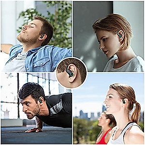 XUX Wireless Earbuds Bluetooth 5.2 Headphones Bluetooth Headphones 4-Mics Clear Call 30H Playtime with Earhooks Sweatproof Waterproof in Ear Earphones for iPhone Android Sports Running Workout Gaming