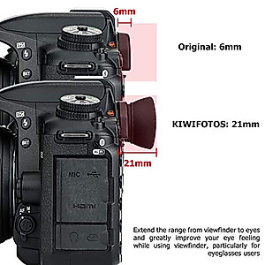 Kiwifotos Long Soft Viewfinder Eyecup Eyepiece for Nikon D750 D780 D610 D600 D7500 D7200 D7100 D7000 D5200 D5100 D5000 D3500 D3400 D3300 D3200 D3100 D3000 D300s and More